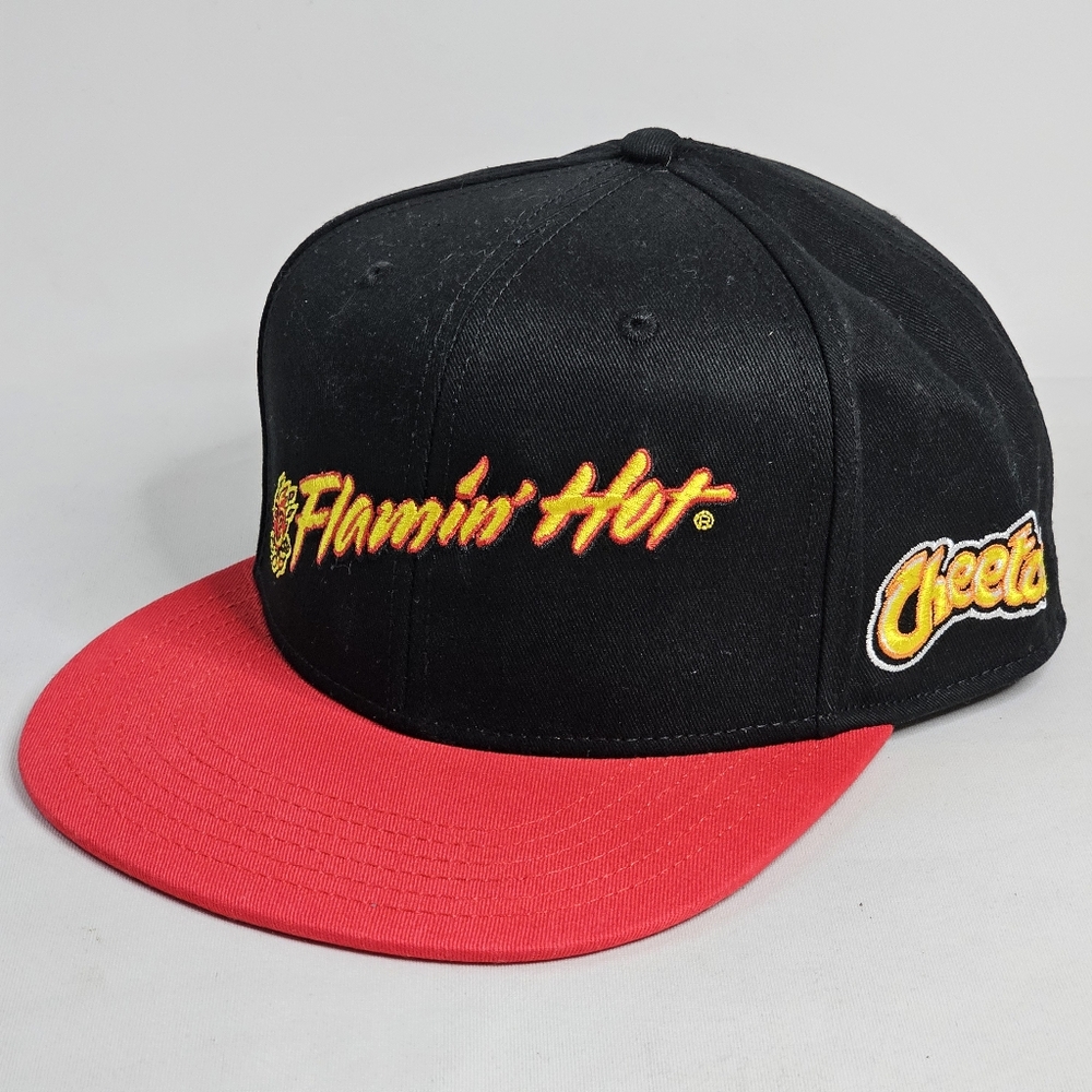 Cheetos Flamin' Hot Crunchy Snapback Hat Black Red Tr… - Gem